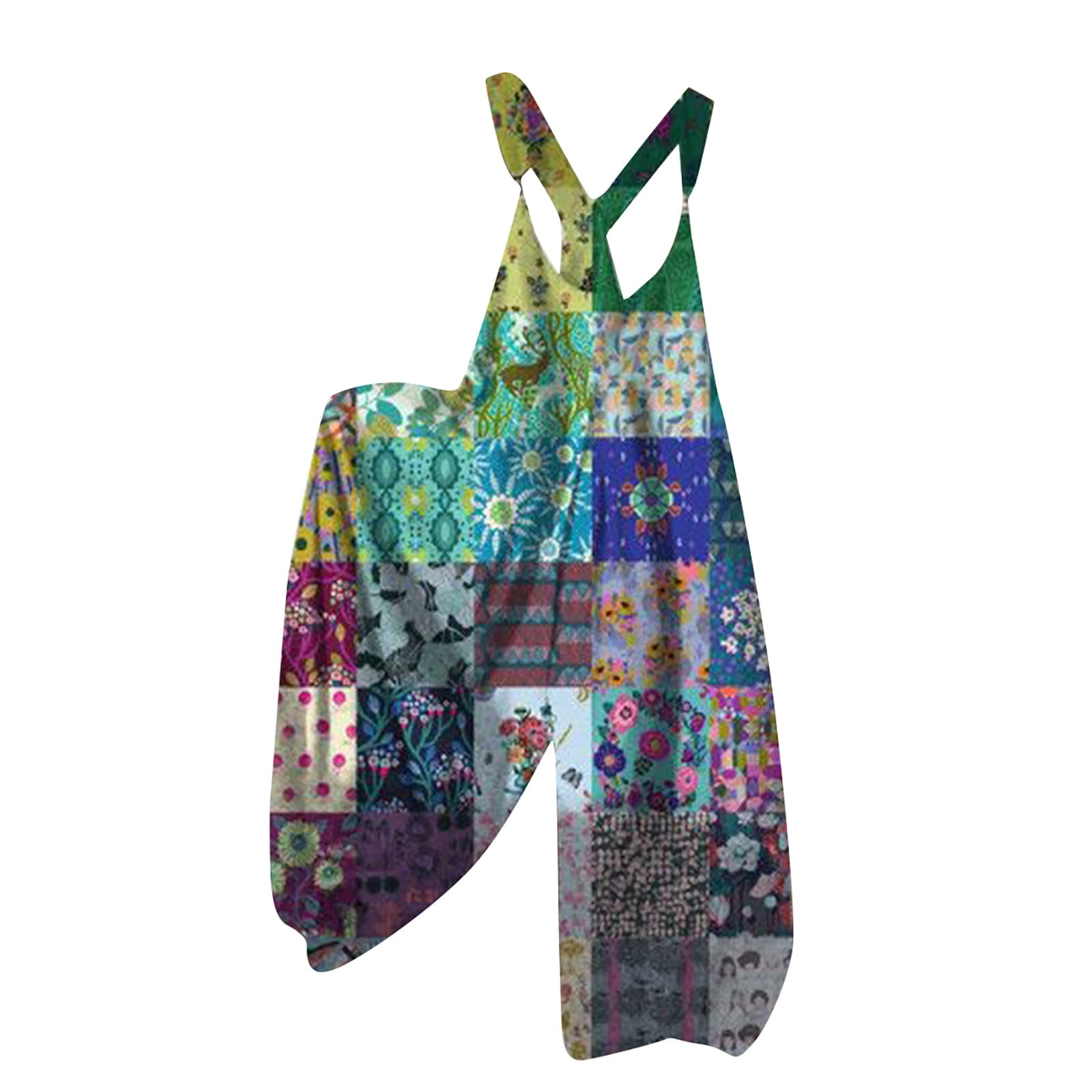 Huresd Overalls for Women Wide Leg Backless Suspender Overalls ...