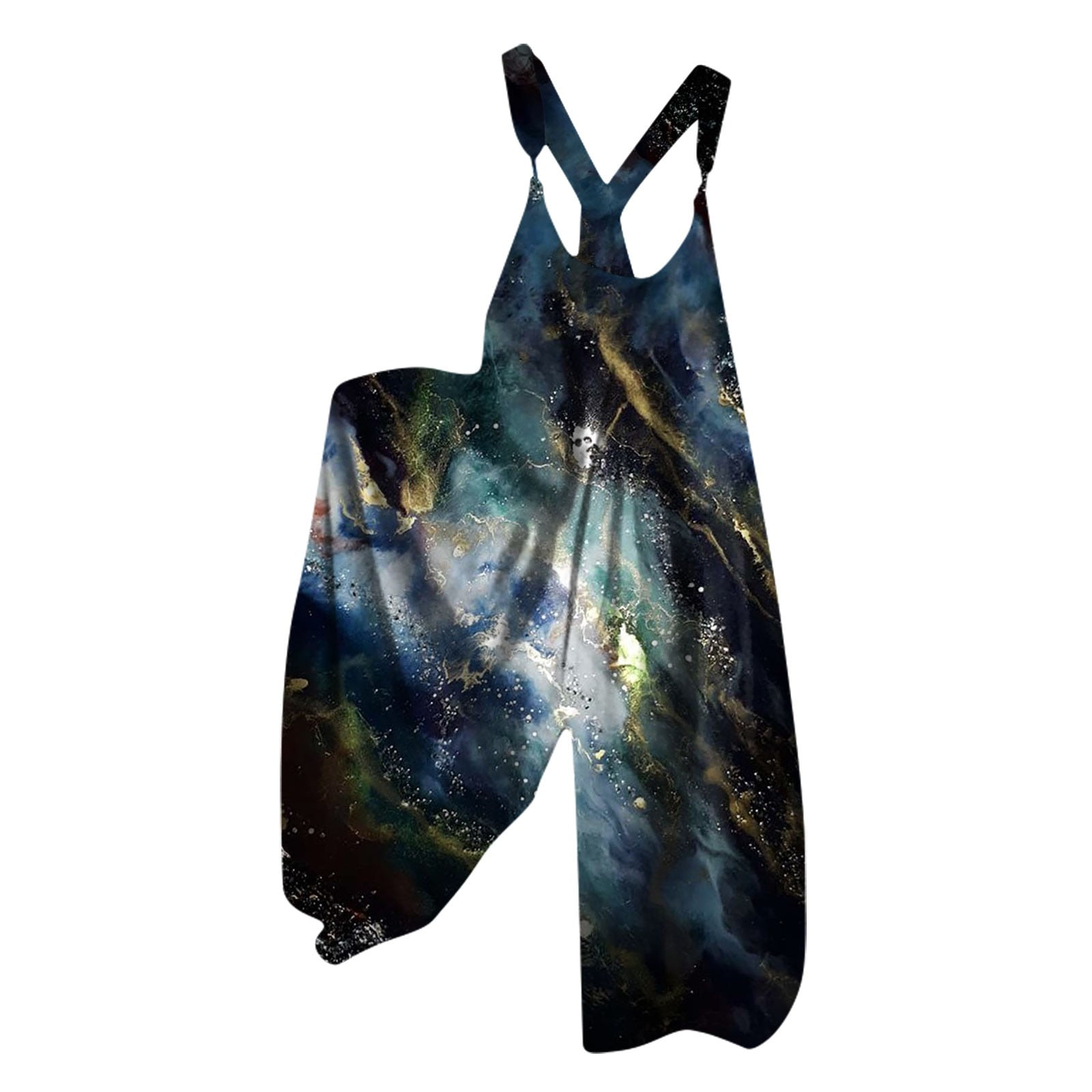 Huresd Overalls for Women Wide Leg Backless Suspender Overalls ...