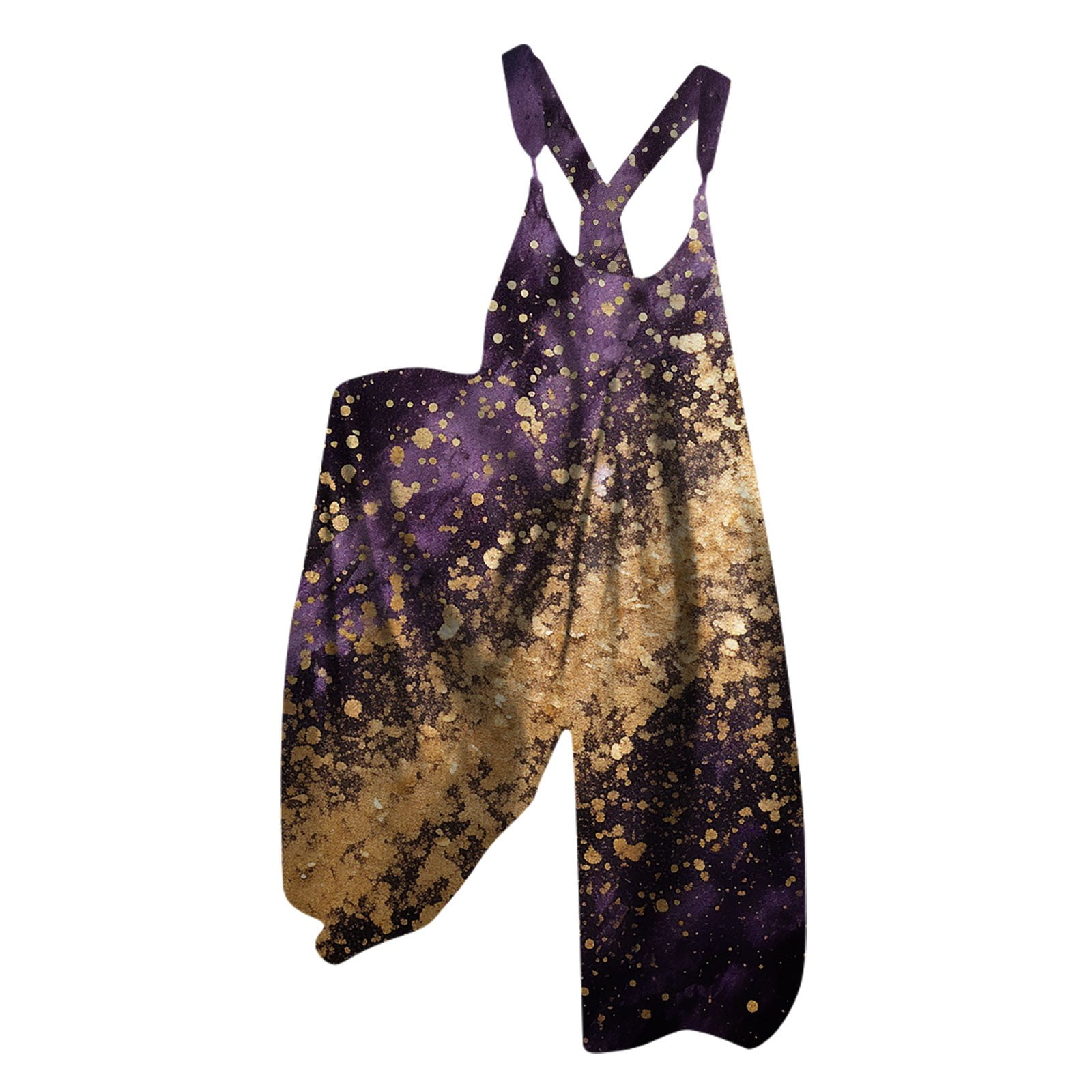 Huresd Overalls for Women Wide Leg Backless Suspender Overalls ...