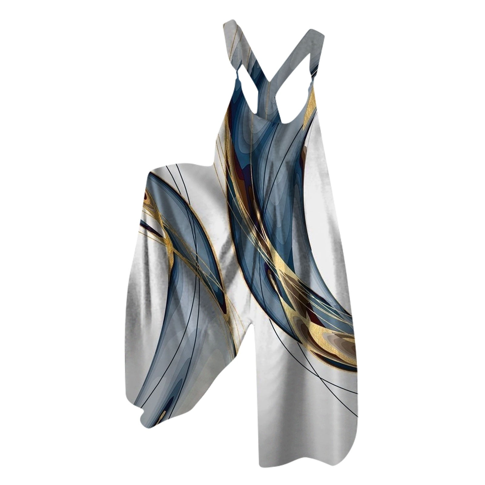 Huresd Overalls for Women Wide Leg Backless Suspender Overalls ...