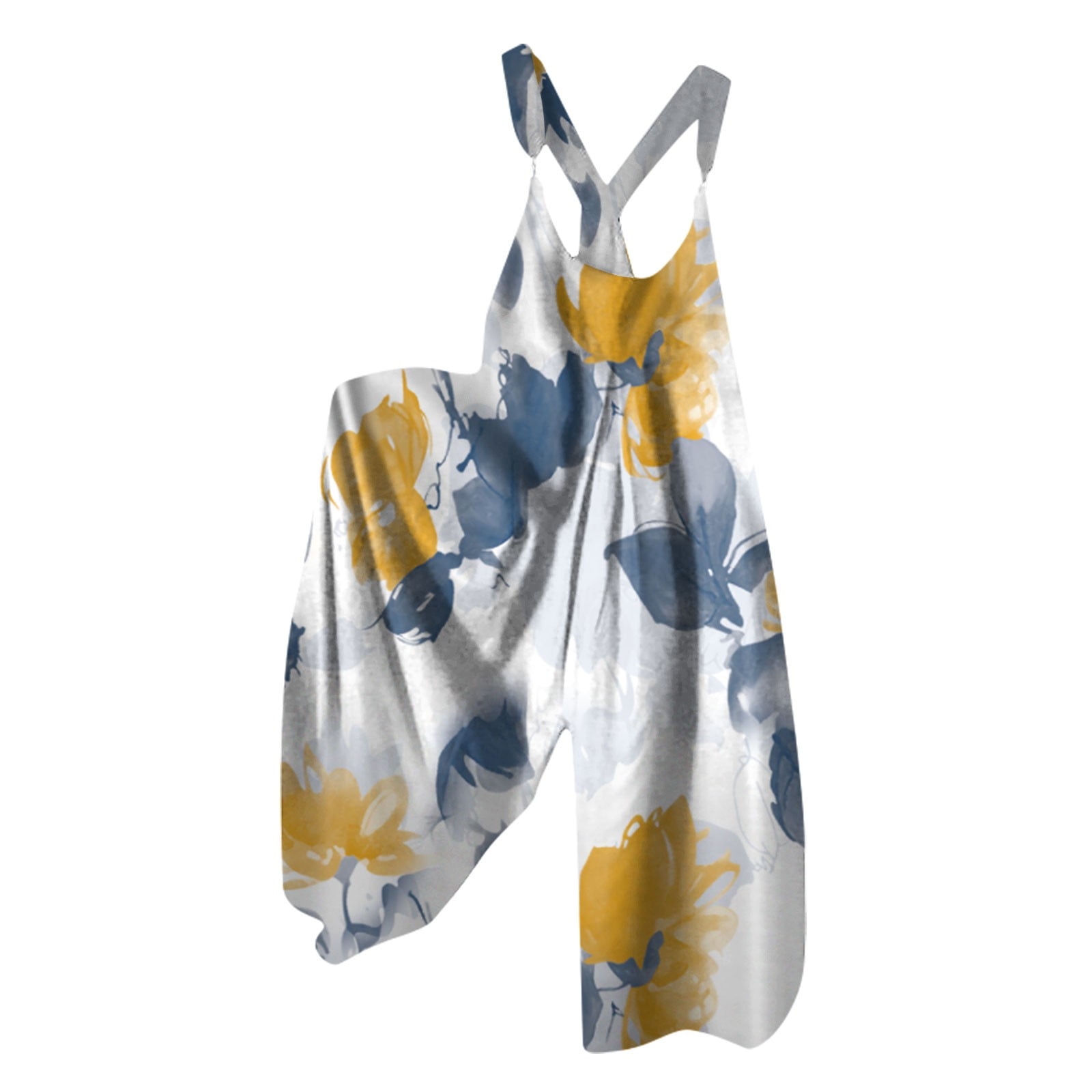 Huresd Overalls for Women Wide Leg Backless Suspender Overalls ...