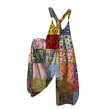 Huresd Overalls for Women Wide Leg Backless Suspender Overalls ...