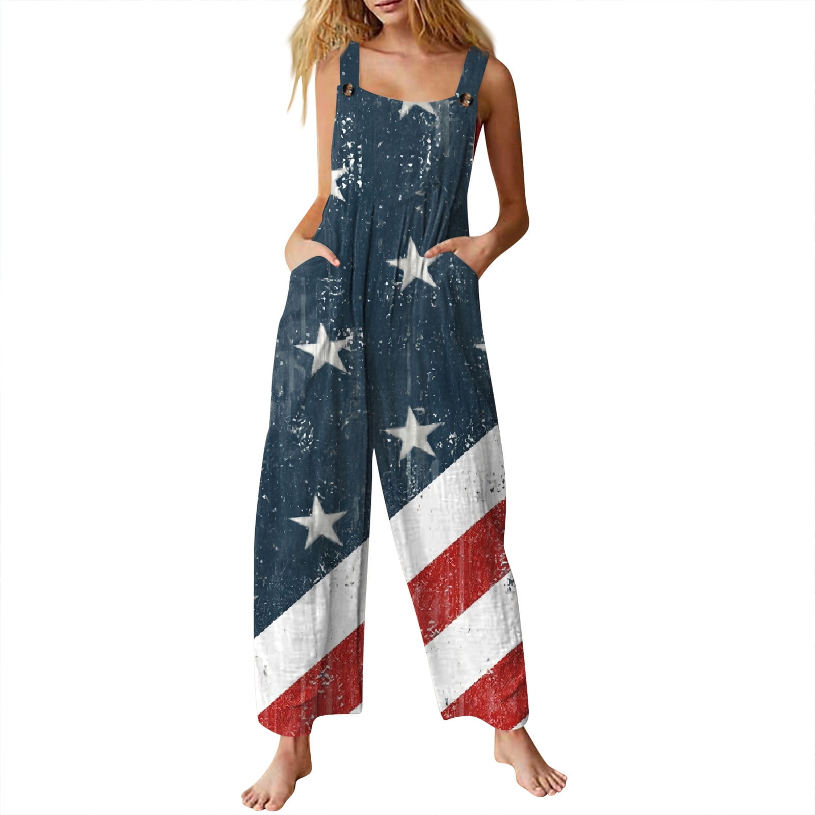 Huresd Plus Size Jumpsuit for Curvy Women Button Down Jumpsuits USA ...