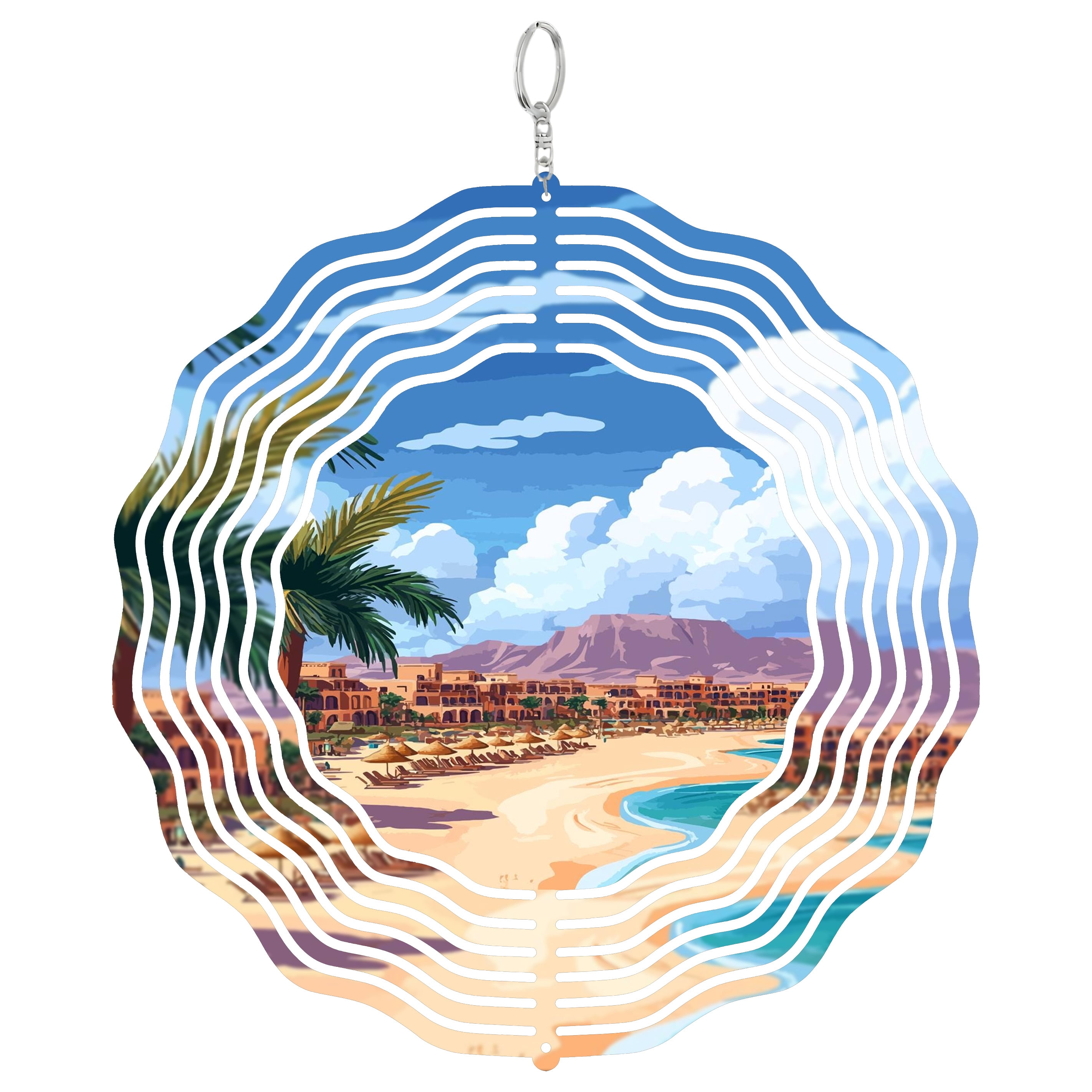 Hurghada Egypt 3D Wind Spinner Stainless Steel Kinetic Art Garden Decor ...
