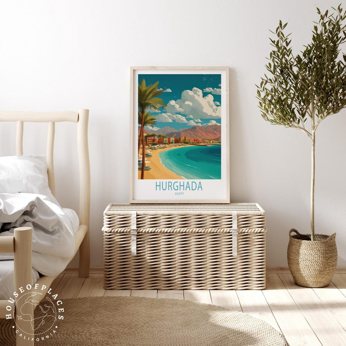 Hurghada Egypt Coastal Beach Decor Wall Art, Unframed Paper Poster ...
