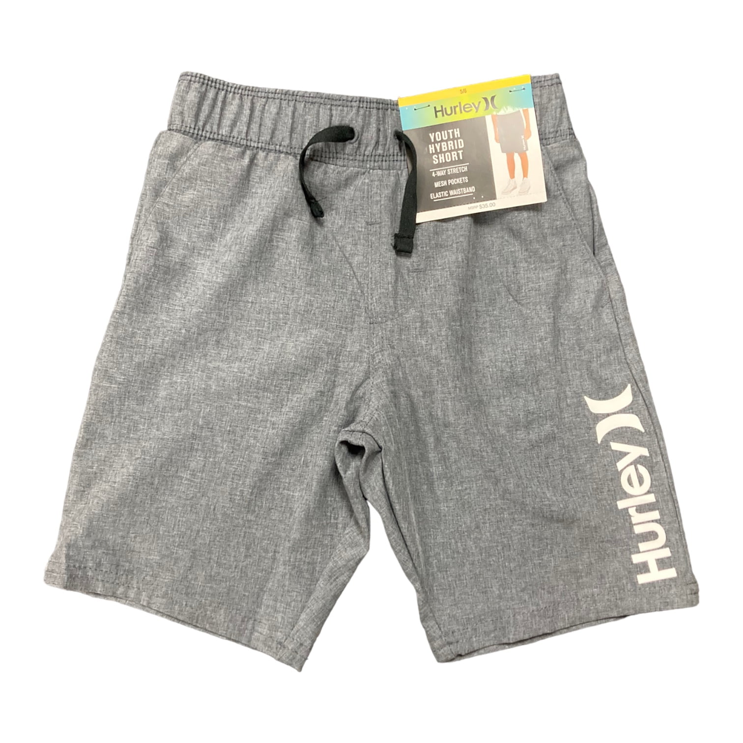 Hurley Boy's Comfortable 4 Way Stretch Drawstring Pull On Hybrid Short ...
