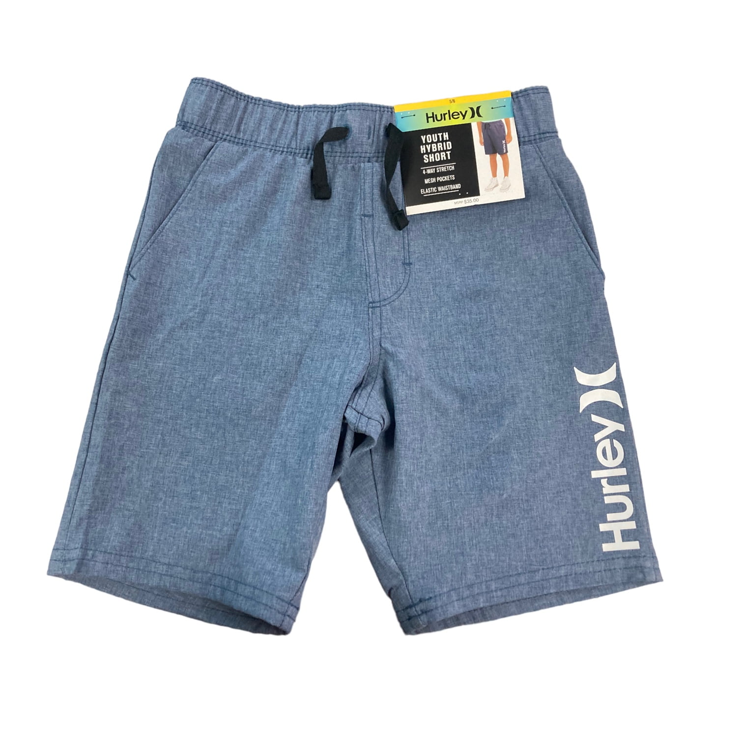 Hurley Boy's Comfortable 4 Way Stretch Drawstring Pull On Hybrid Short ...