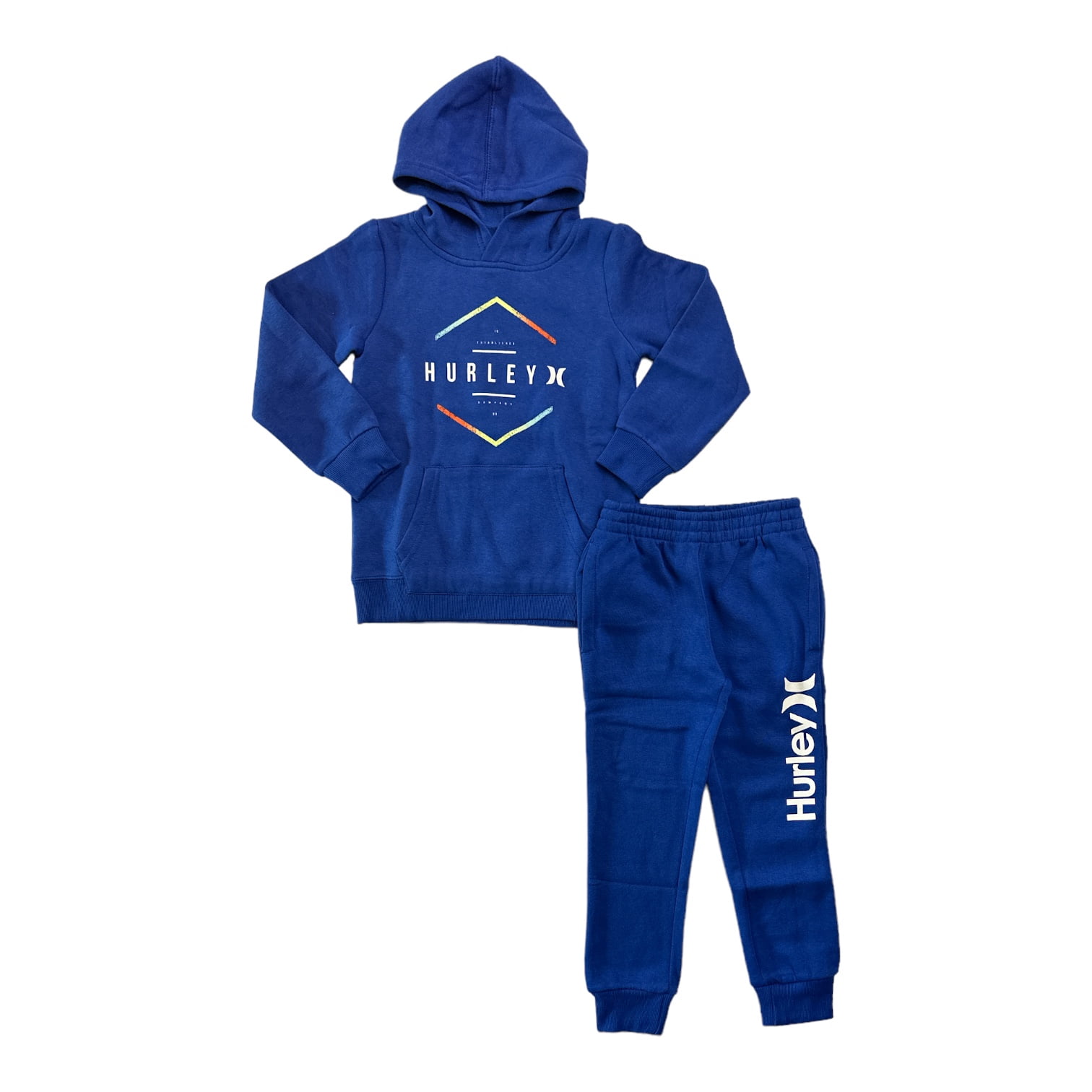 Hurley Boy's Graphic Print 2 Piece Hoodie & Jogger Pant Set (Royal Blue ...