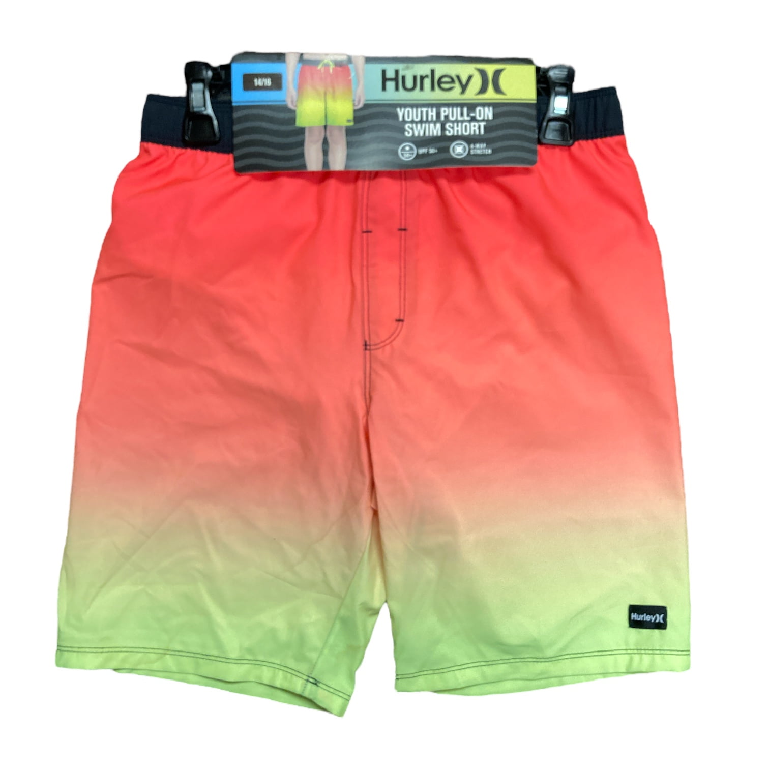 Hurley Boy's UPF50+ Drawstring Waist Pull On Swim Short (Bright Crimson ...