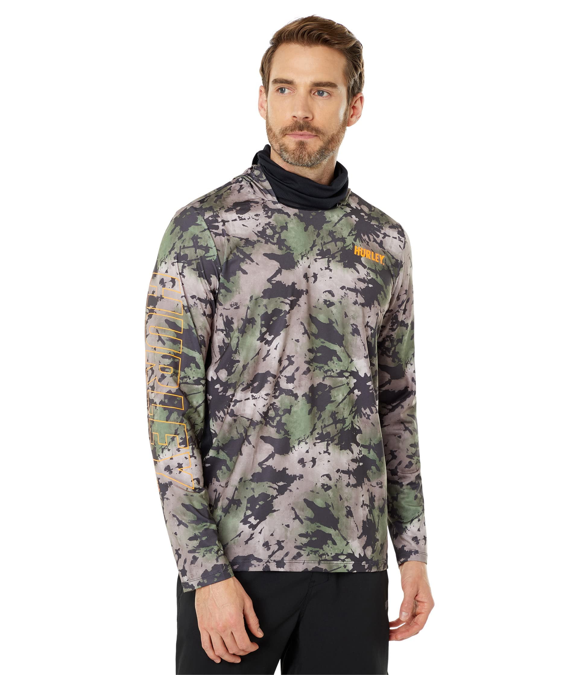 Hurley H2O-Dri Atticus Haleiwa UPF Long Sleeve Hooded Top Brown XL ...