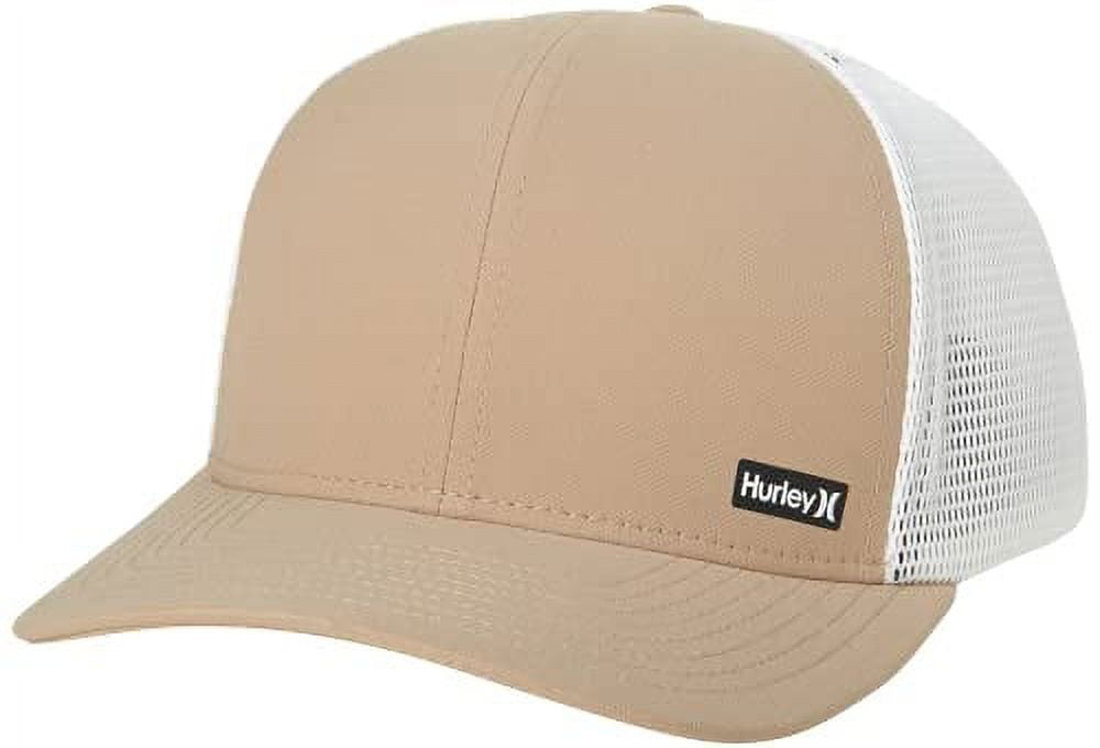 Hurley Men's Beige Offset Logo, 6 Panel Mesh-Back Snapback Cap, One ...