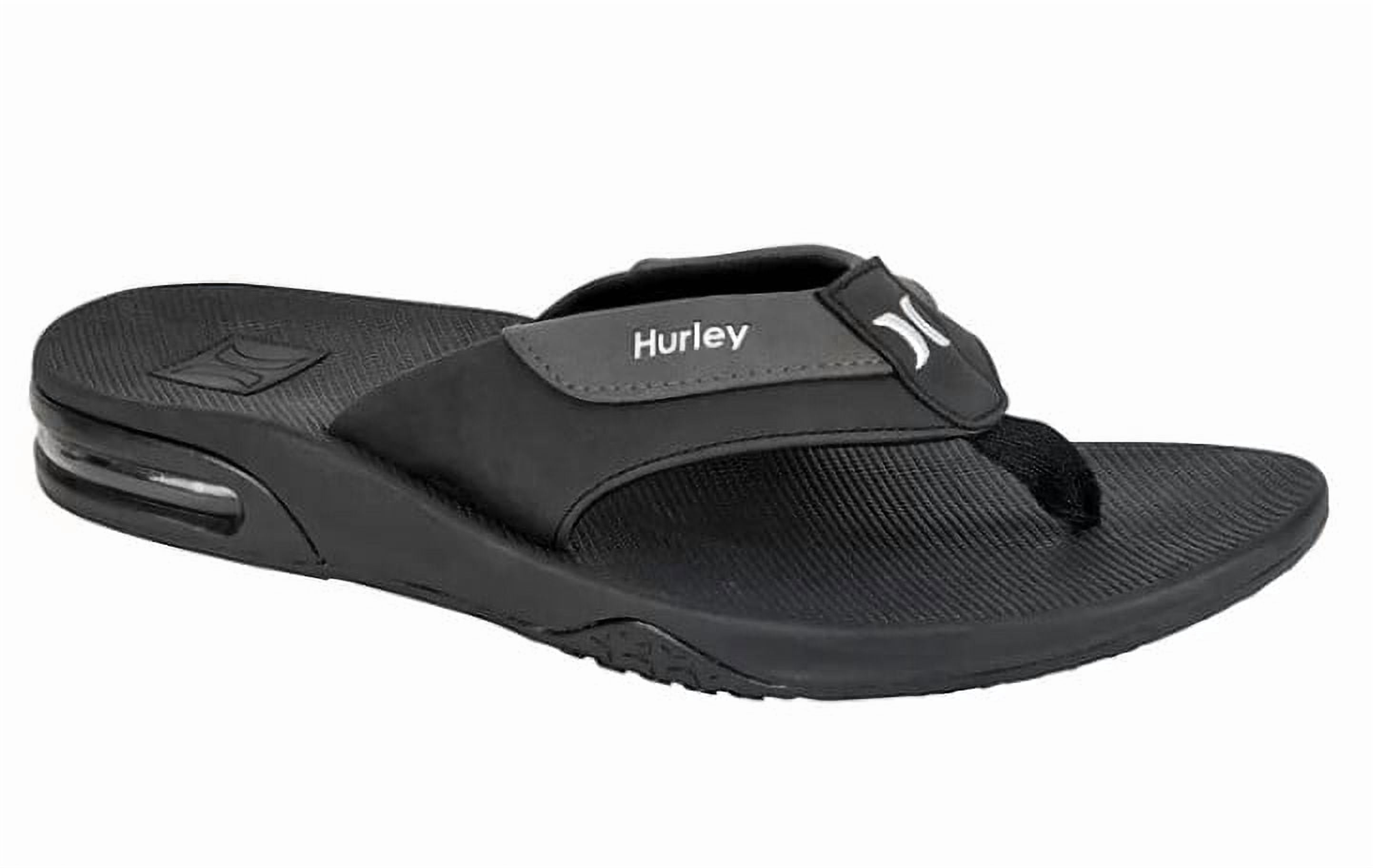 Hurley Men's Bubble Cushion Heel Surf Comfort Flip Flops (Black, 11 ...