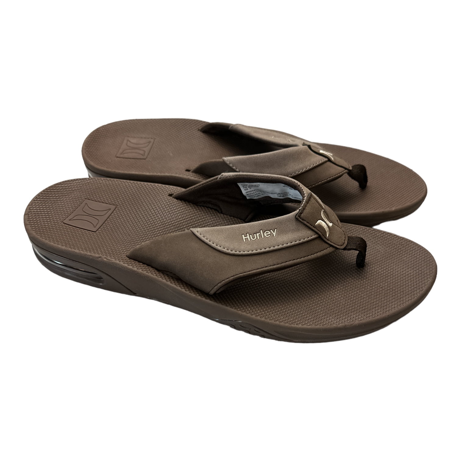 Hurley Men s Bubble Cushion Heel Surf Comfort Flip Flops Medium Brown 12