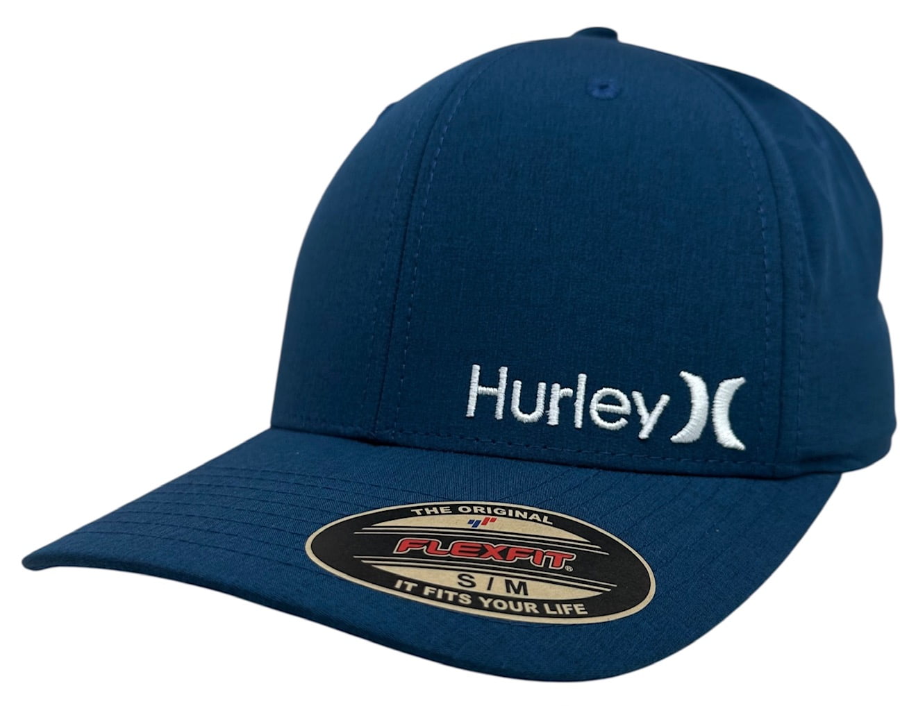 Hurley Men's Hat Corp Textures Stretch Flex Fit Cap (Small/Medium, Blue ...