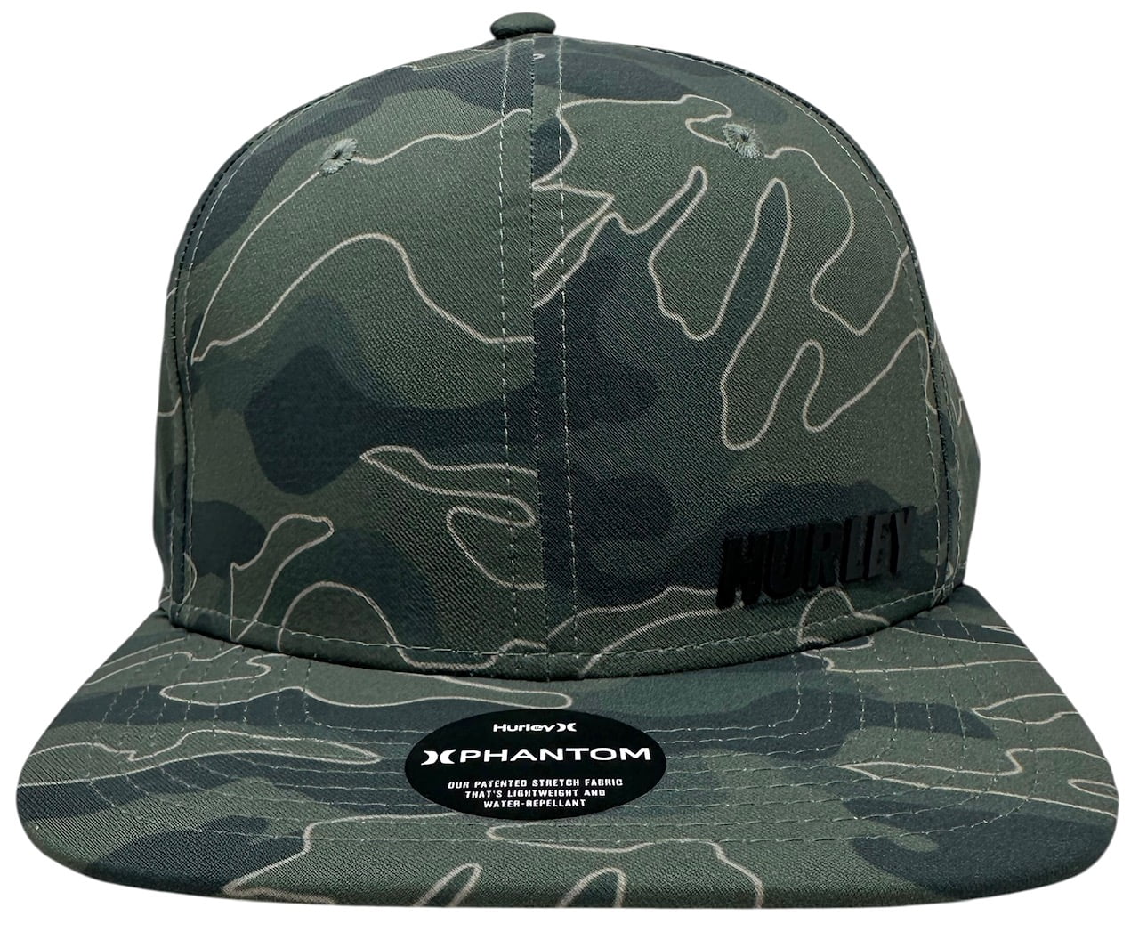Hurley Men's Hat Phantom Ridge Water Repellent Flat Bill Cap (Green ...