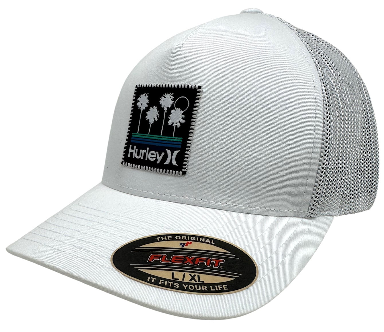 Hurley Men's Hat Sundays Stretch Flex Fit Mesh Trucker Cap (Large/X ...