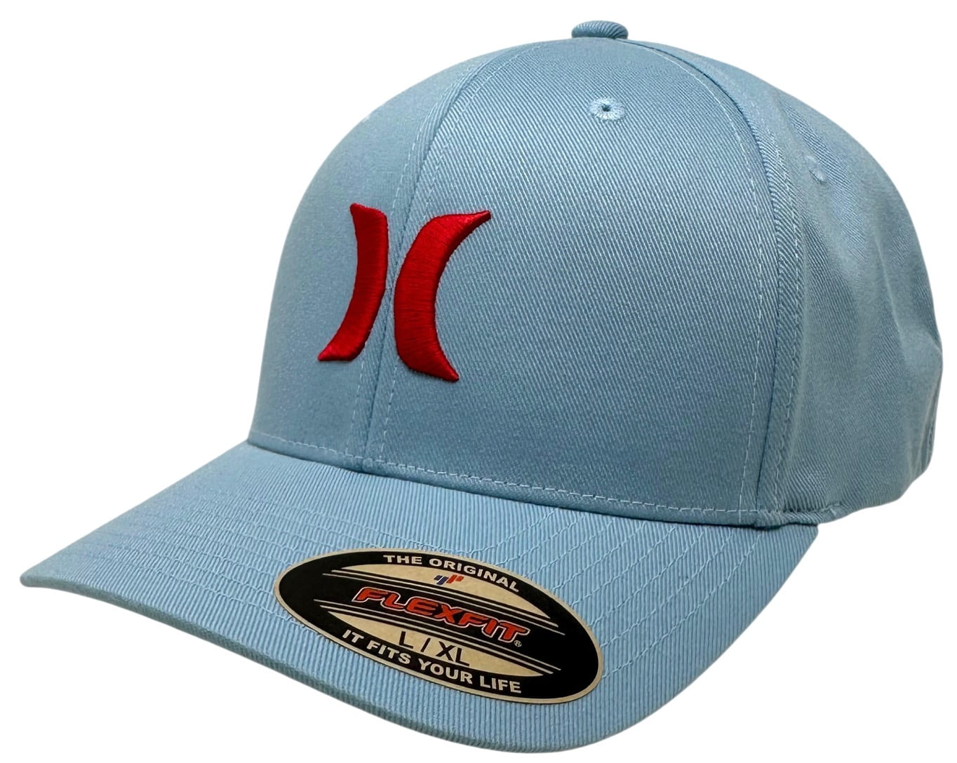Hurley Men's One and Only Flexfit Hat Cap (Large/X-Large, Sky Blue ...