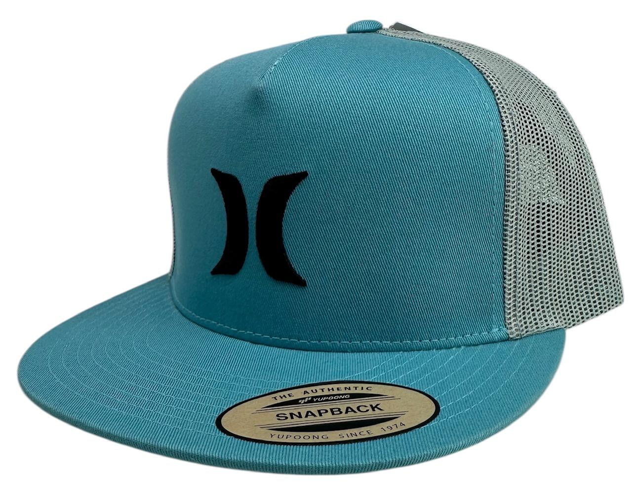 Hurley Men's Trucker Hat Icon Solid Flat Bill Snapback Cap (One Size ...