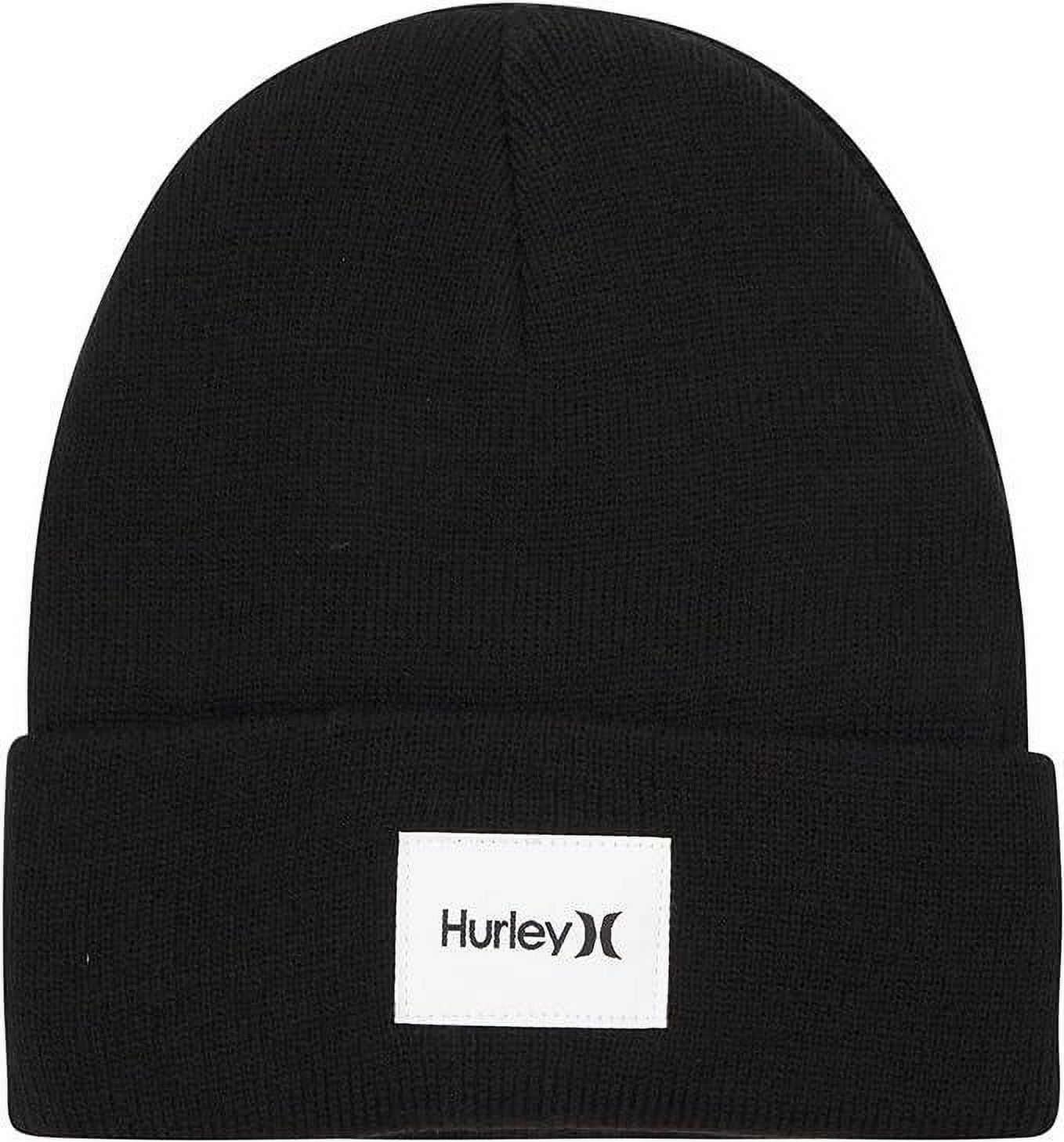 Hurley Men's Winter Hat Black Seaward 2.0 Patch Cuffed Beanie Size OS ...