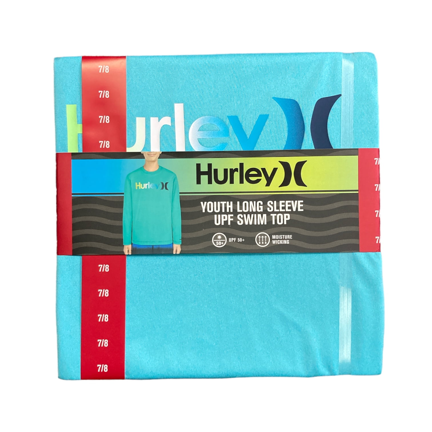 Hurley Youth Boy's UPF 50+ Long Sleeve Rash Guard Swim Top (Aurora ...
