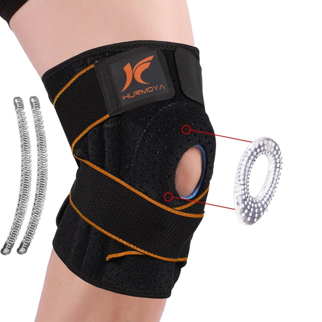 Hurmoya Adjustable Compression Knee Brace with Stabilizers & Gel Pads ...