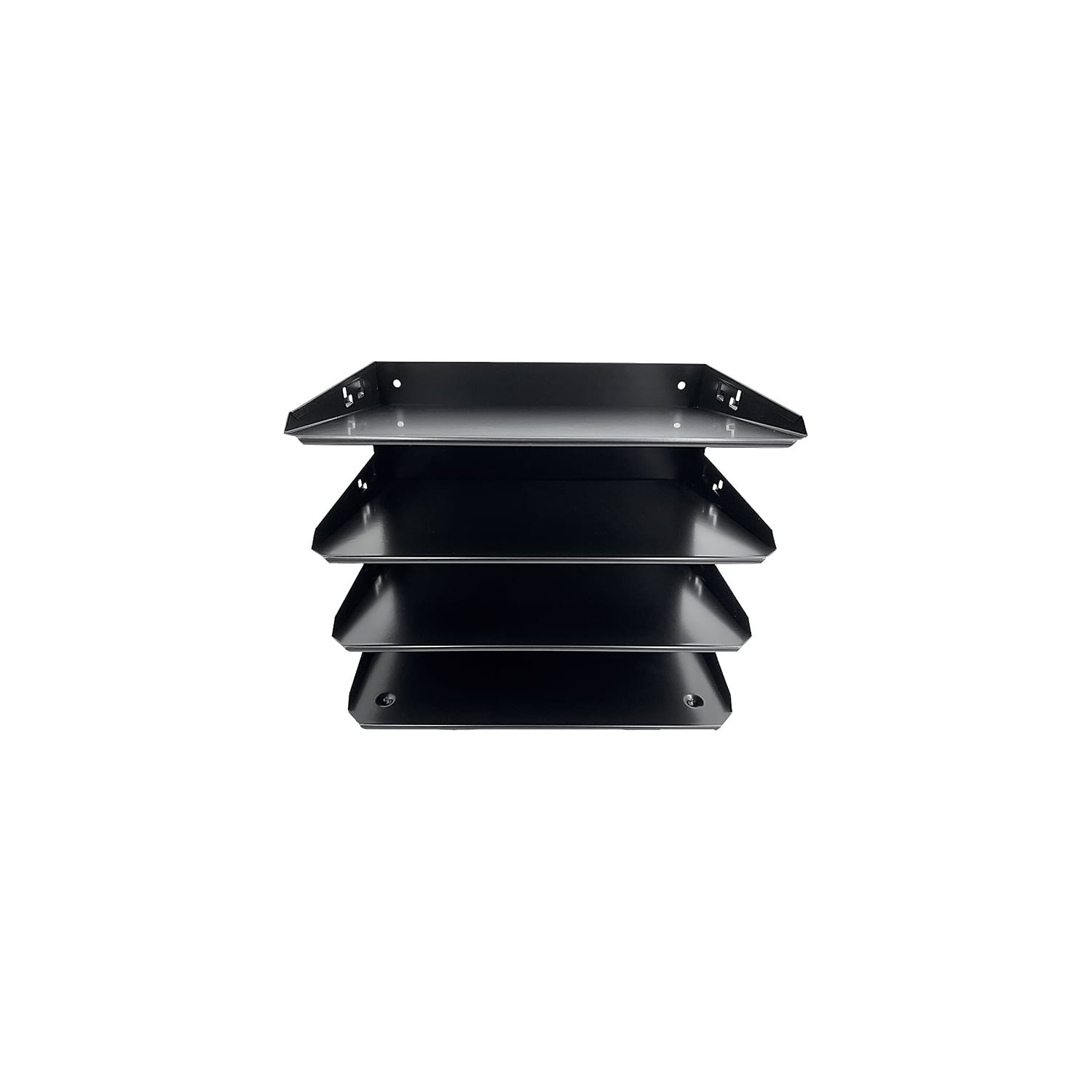 Huron Desktop Horizontal 4-Slot File Organizer, Black Steel - Walmart.com