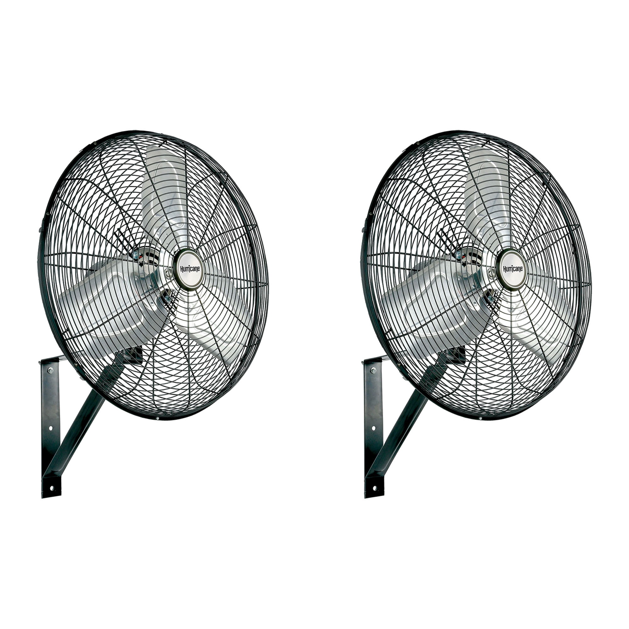 Hurricane 20 Inch Pro Commercial Grade Classic Wall Fan, Black (2 Pack ...