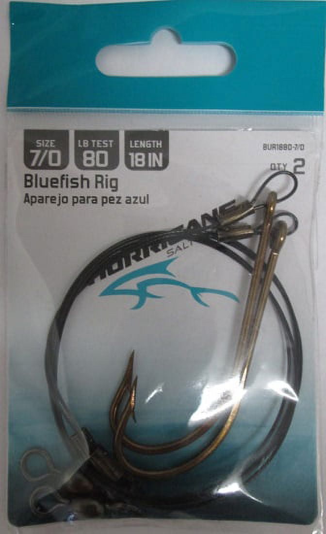 Hurricane BUR1880-7/0 Bluefish Rig18" 80# Wire Leader 7/0 - Walmart.com