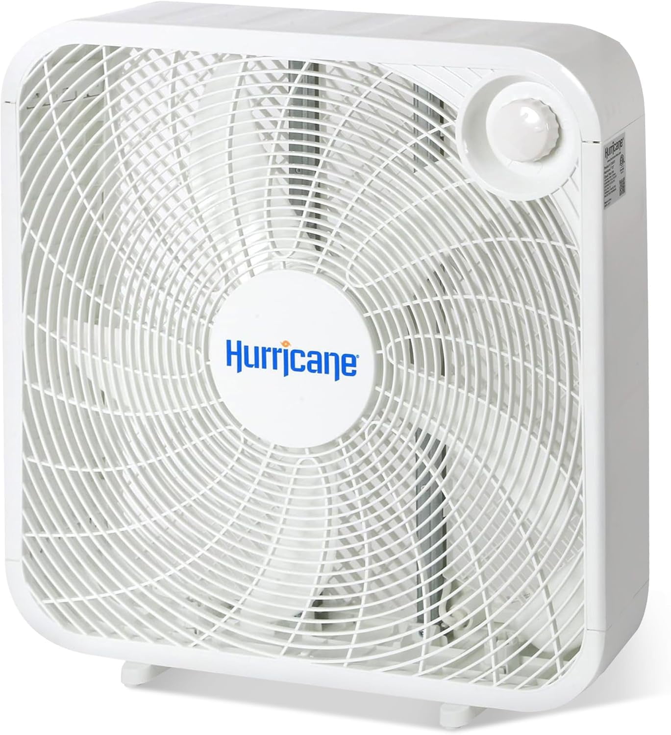 Hurricane Classic Floor Mount Box Fan w/ 3 Quiet Speeds, White, 20 ...