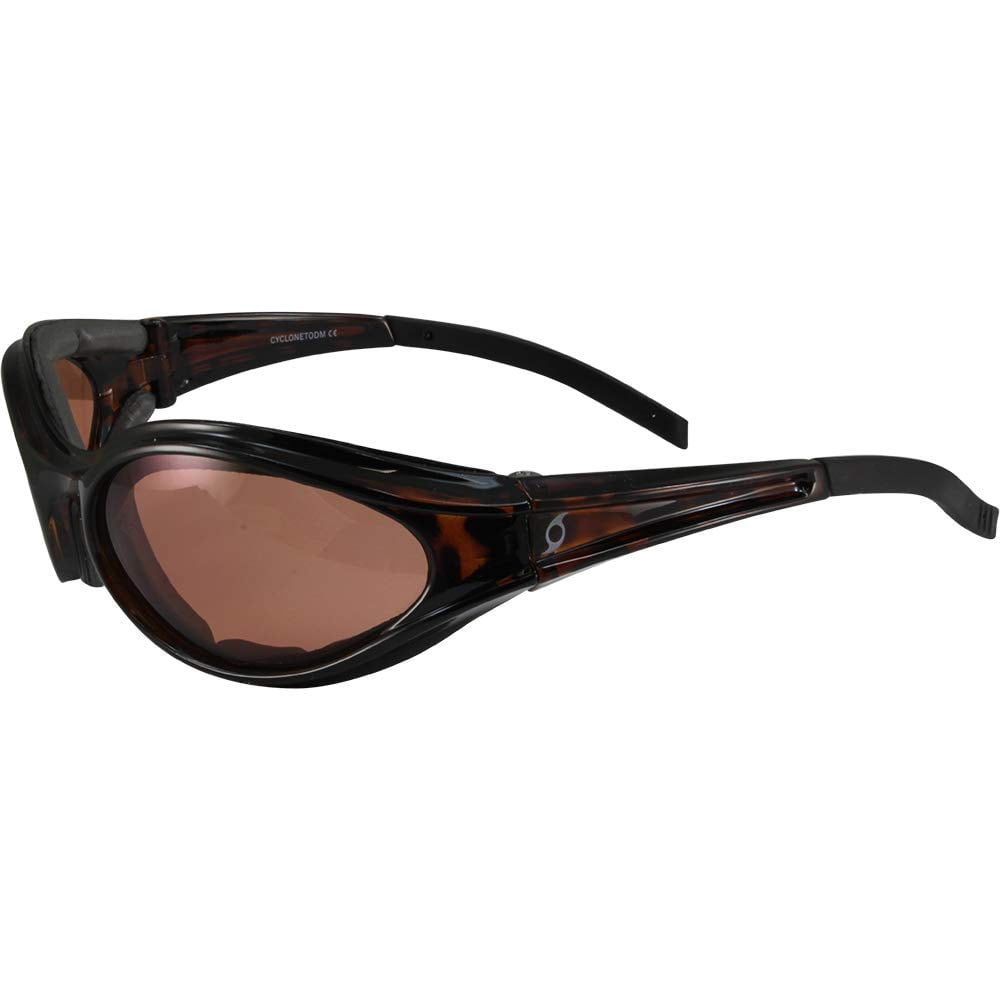 Hurricane Cyclone Sport Vented Foam Padded Riding Goggles Tortoise with ...