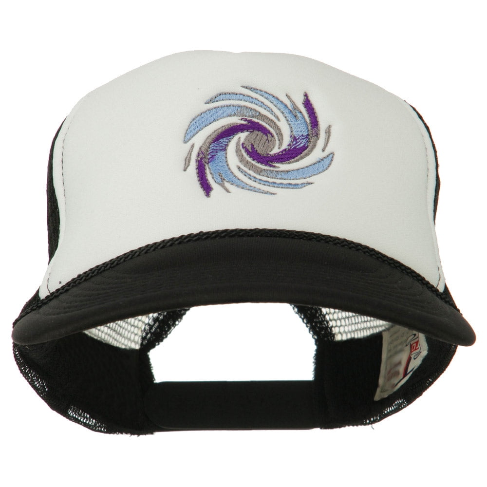 Hurricane Embroidered Foam Mesh Back Cap - Black White OSFM - Walmart.com