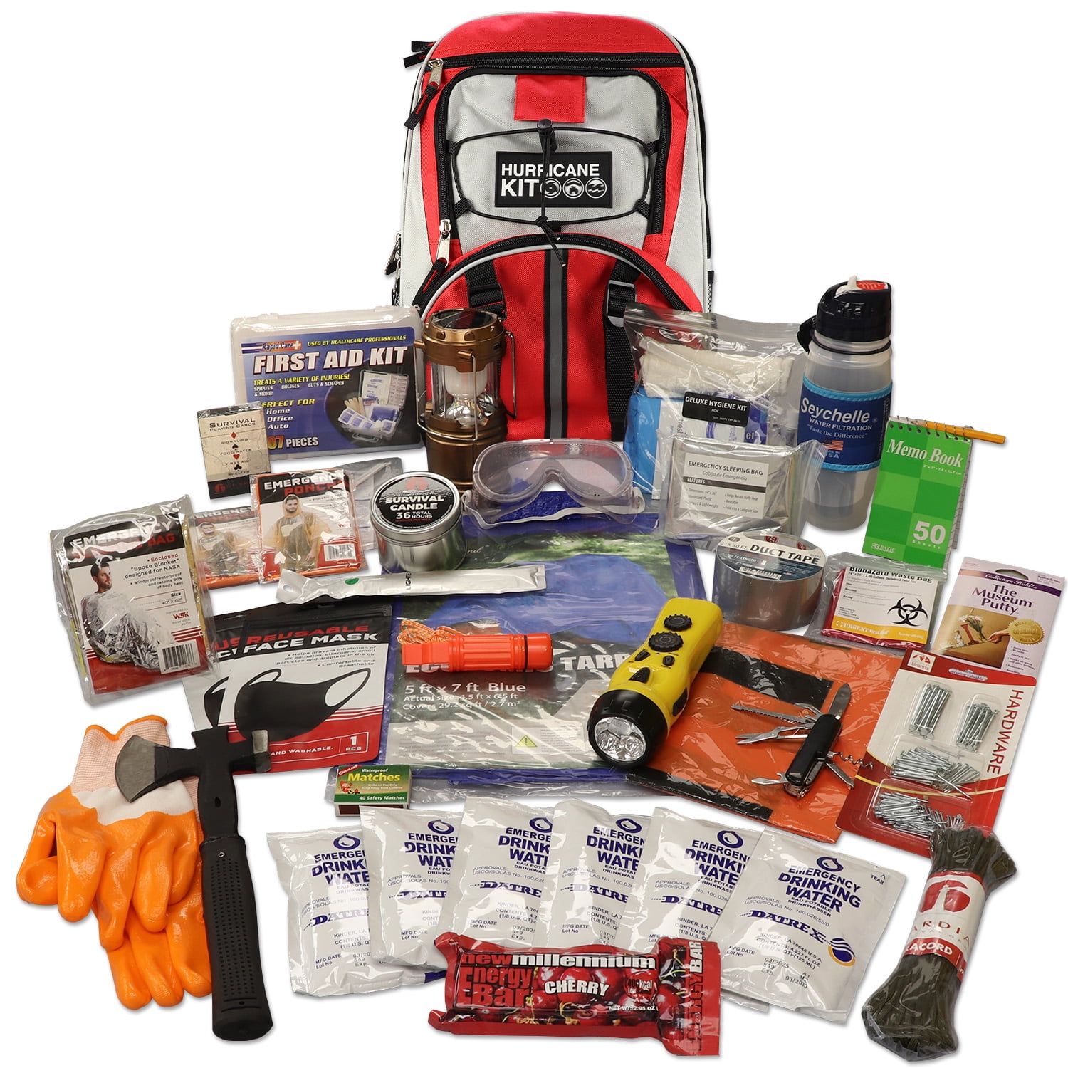 Hurricane Emergency Survival Kit - 72 Hour Go Bag with Food, Water ...