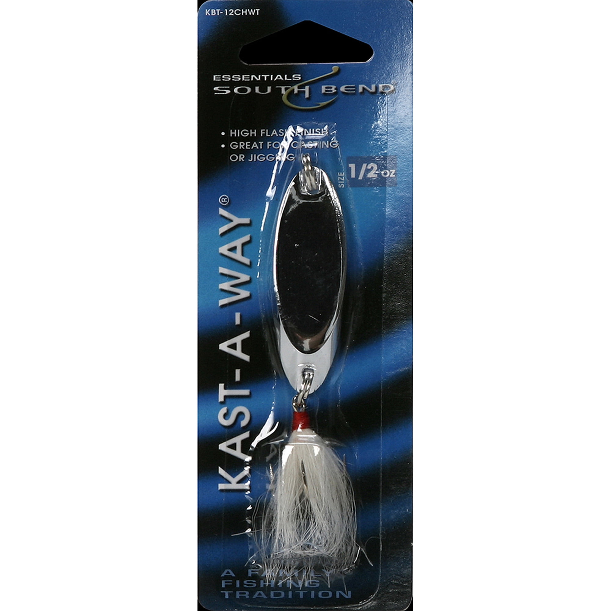Hurricane Saltwater Kast-a-Way, Bucktail Chrome, Fishing Spoons ...