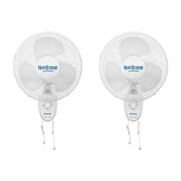 Hurricane Supreme 12 Inch Indoor Oscillating Wall Mount Fan, White ...