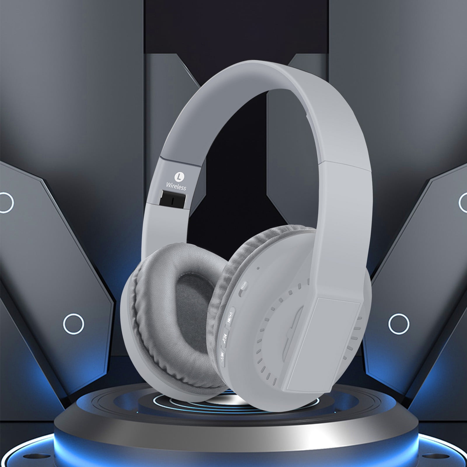 Hurry, Bluetooth 5.3 Wireless Headset, Full Ear Coverage, Foldable, Telescopic Plug in Cable ...