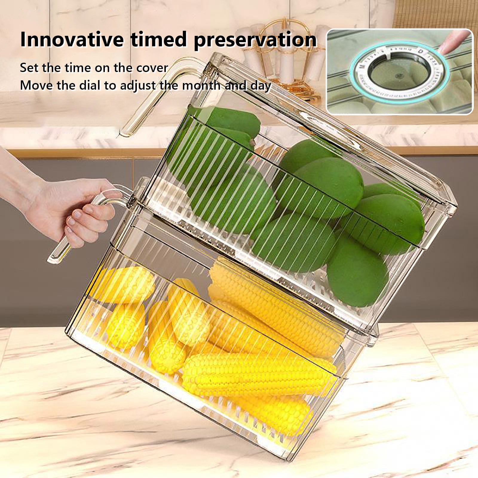 Angeler Food-grade Pet Container Box, Fresh-keeping Kitchen Storage ...