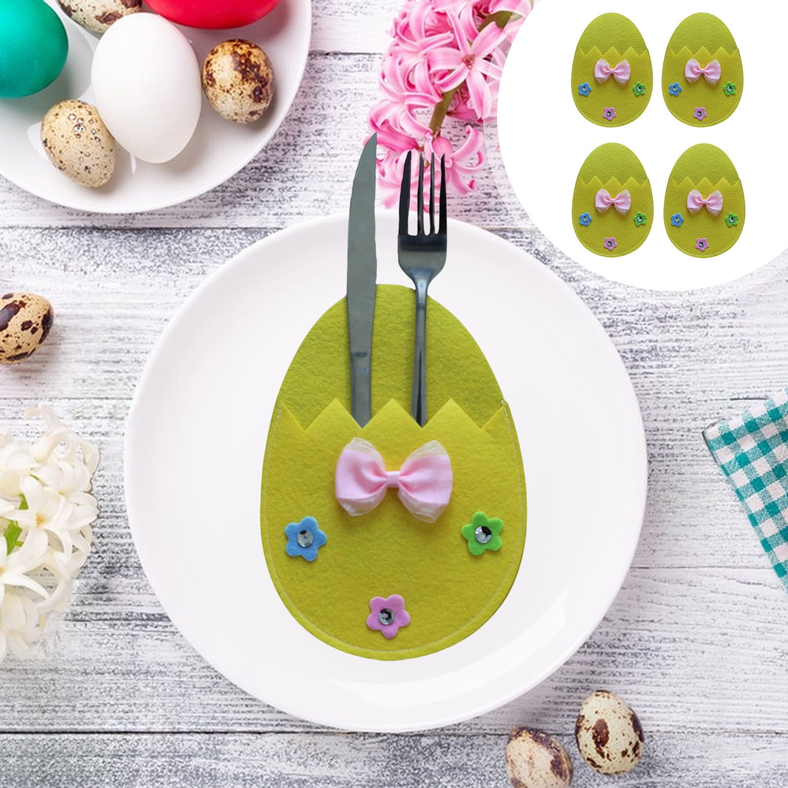 Hurry, Shop Now,Easter Egg Knife & Fork Pouch,4-Color Cutlery Sleeves ...
