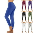 Hurxie Deals 2025 Capris For Women Blue Tummy Control Yoga Pants Solid