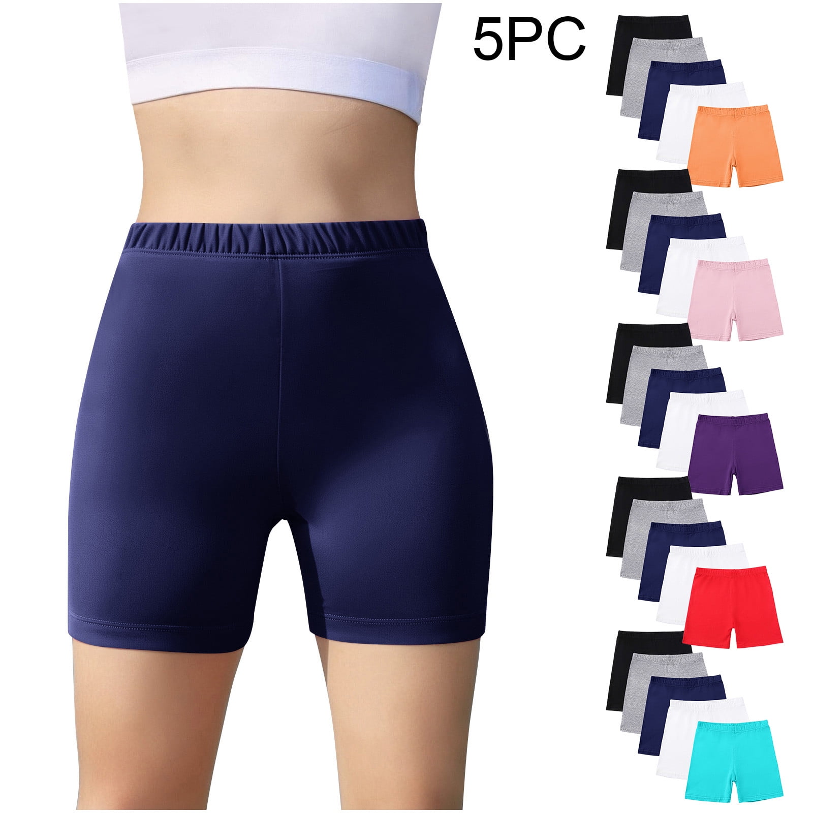 Hurxie Deals 5 Pack Girls Bike Shorts Cotton Cartwheel Shorts for Girls ...