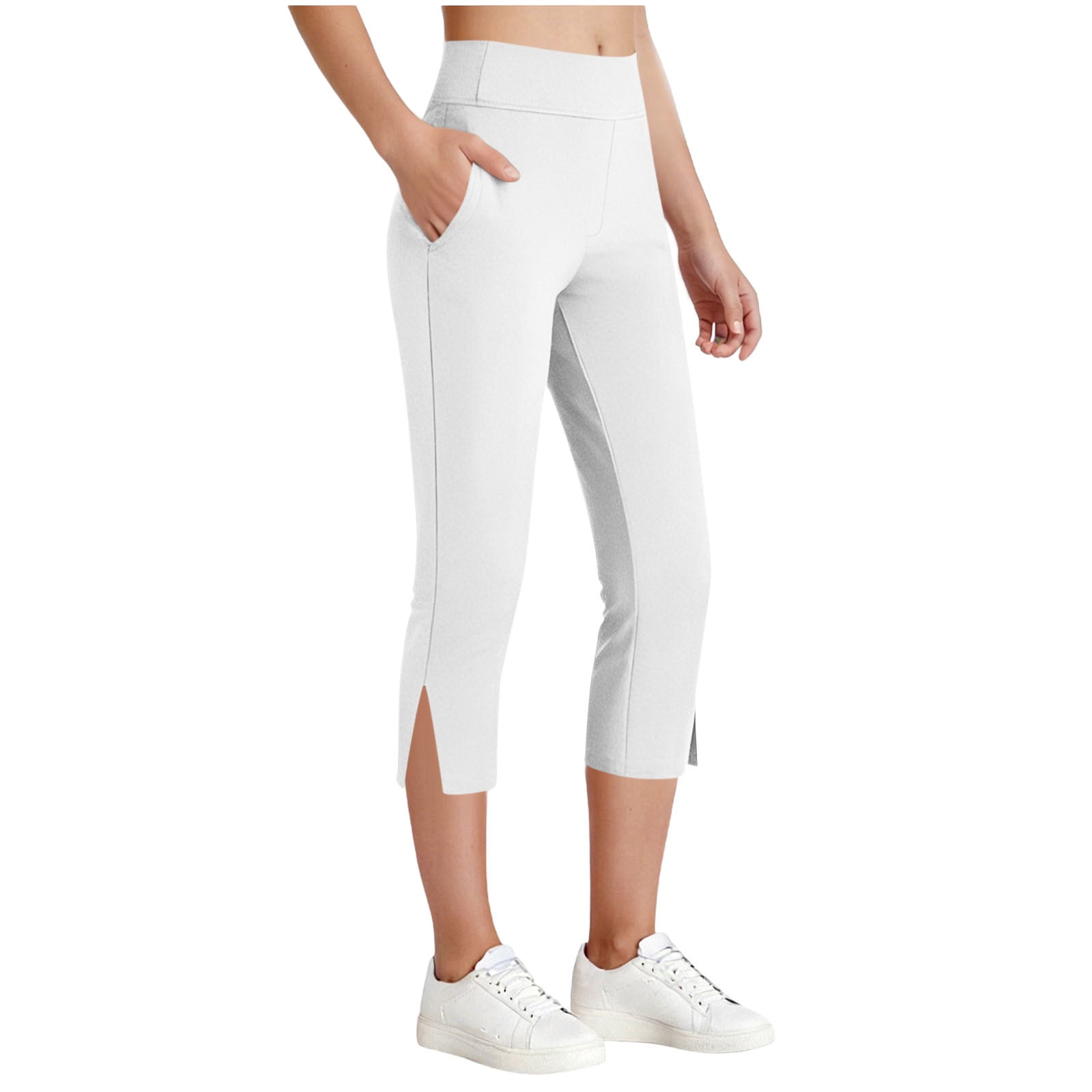 Hurxie Girls Capri Leggings with Pockets, High Waisted Yoga Pants ...