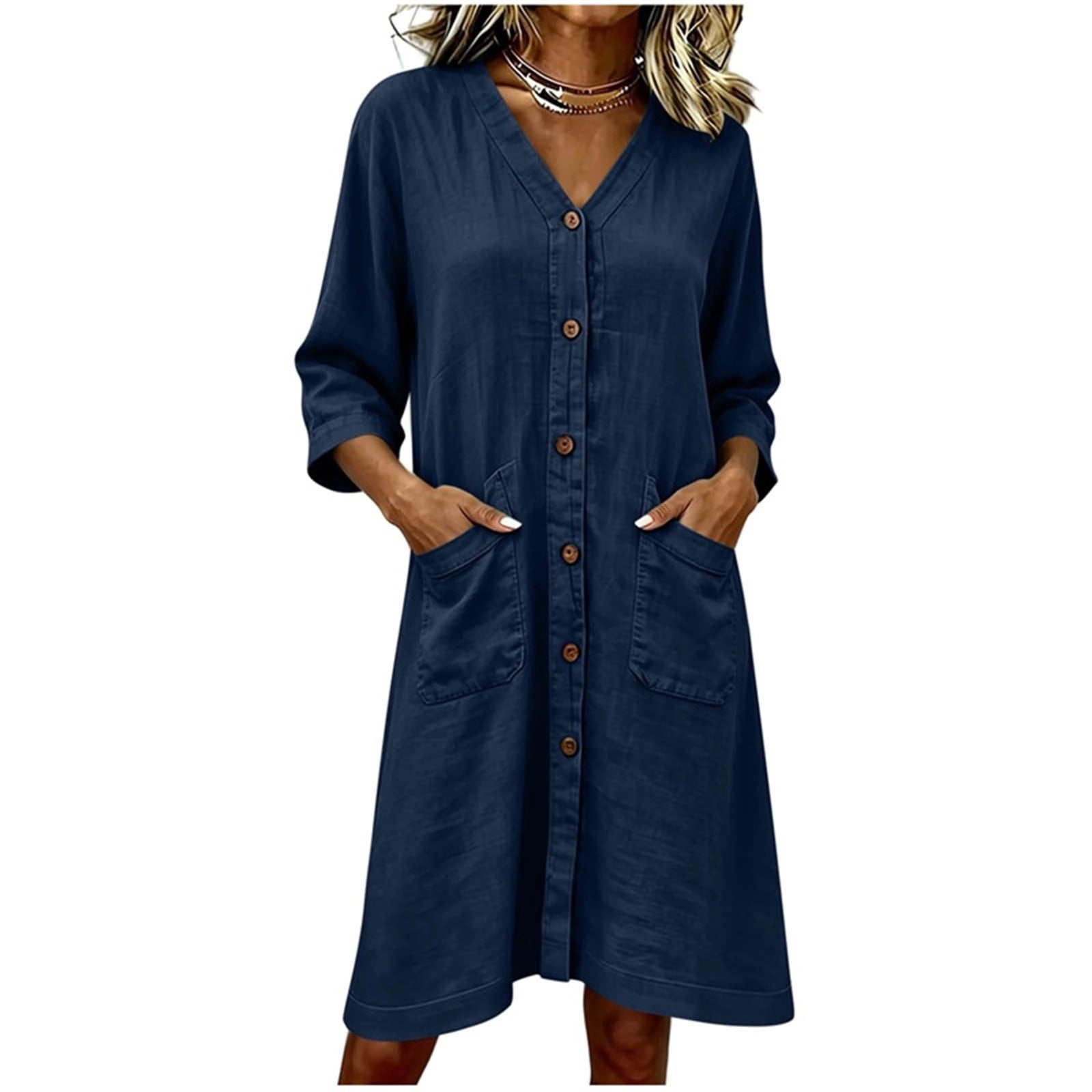 Hurxie Women's Swimsuit Cover Ups Shirt V-Neck Button Down Bathing Suit ...