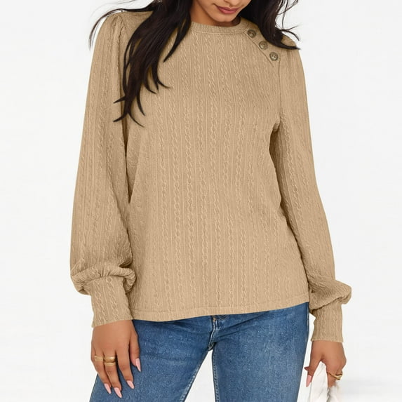 Hurxie Womens Long Sleeve Tshirts Casual Tunic Work Tops Winter Plus ...