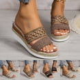 Hurxie Womens Platform Sandals Raffia Espadrilles Knit Chain Slip on ...