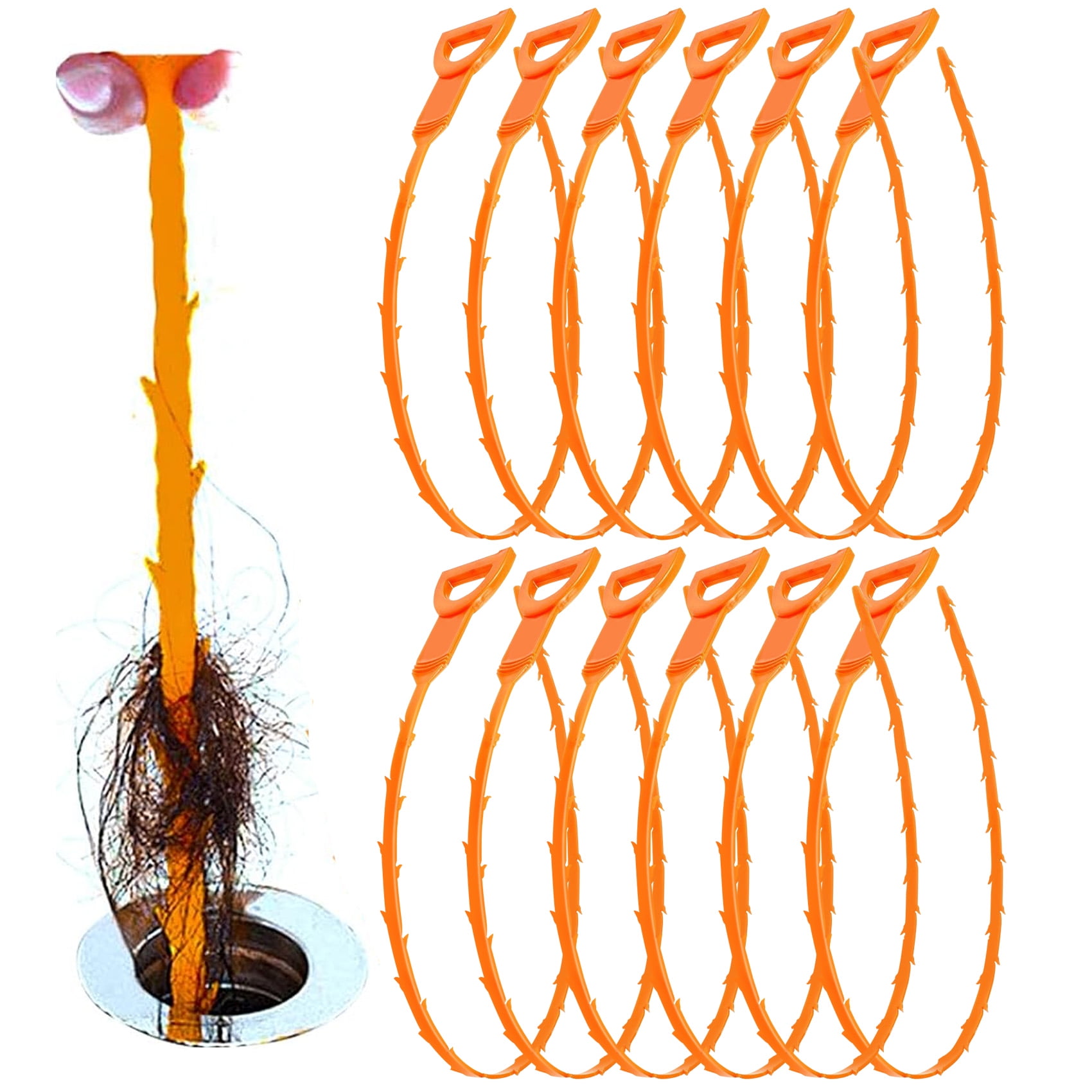 12 Packs Drain Snake Clog Remover Tool – Flexible Drain Cleaner for ...