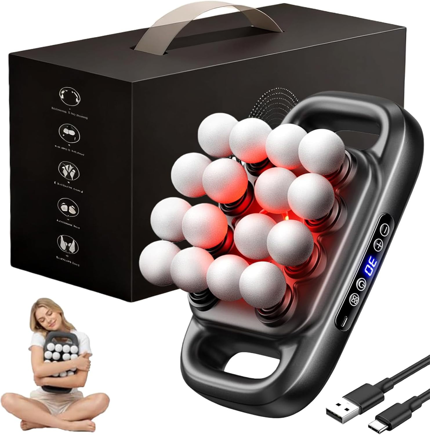 Husband 2.0 Knot Buster, 2026 New 16 Head Massage Gun Deep Tissue, 3 ...