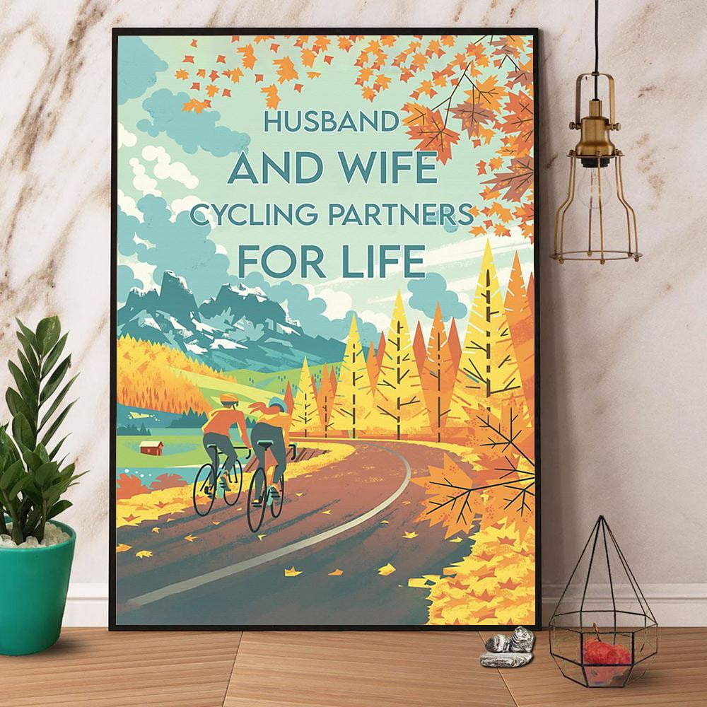 Husband And Wife Cycling Partners For Life Paper Poster No Frame Matte ...