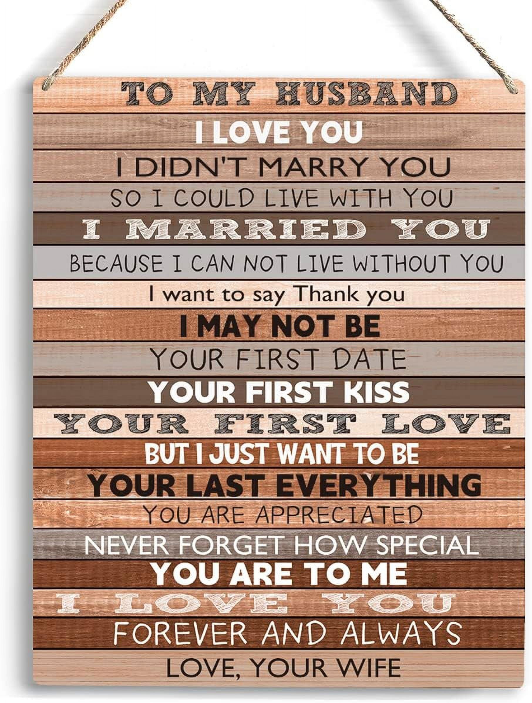 Husband Birthday Gift To My Husband Gifts Wooden Hanging Sign ...