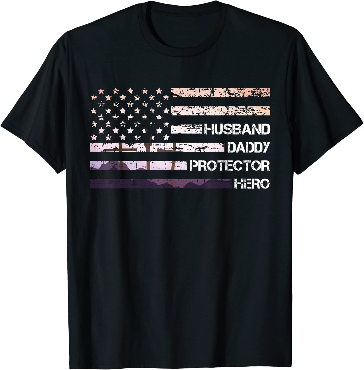 Husband Daddy Protector Hero Father's Day Dad Gift Papa Idea T-Shirt ...