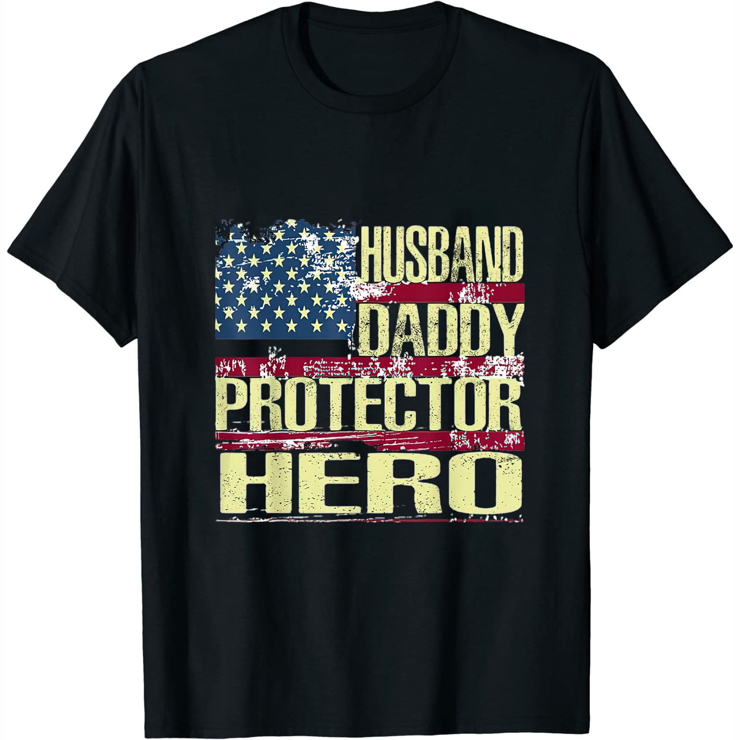 Husband Daddy Protector Hero Shirt Father's Day Gift Black - Walmart.com