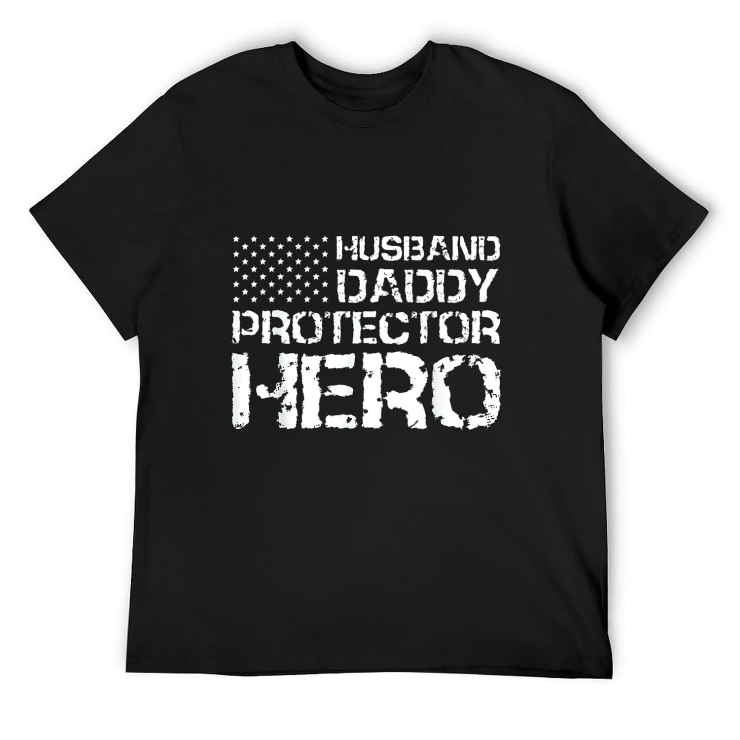 Husband Daddy Protector Hero Shirt Fathers Day Dad T-Shirt Black 4X ...